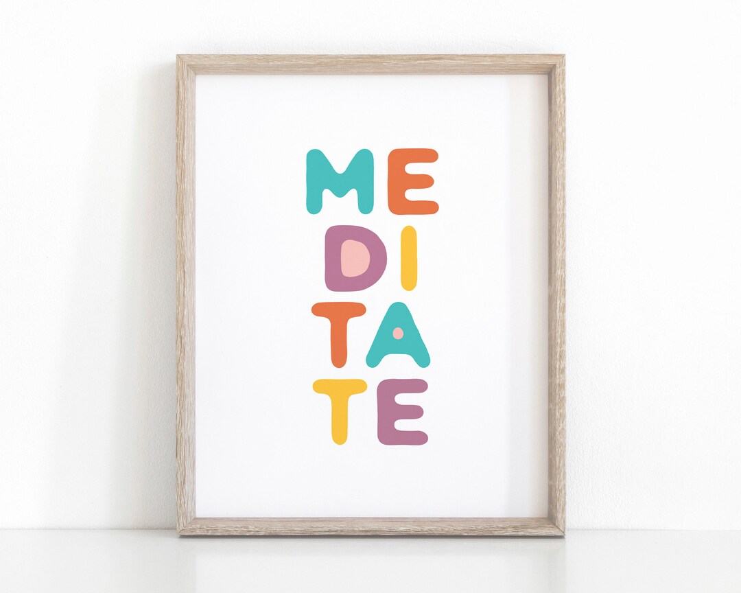 Meditate Poster, Printable Yoga Wall Art - Etsy