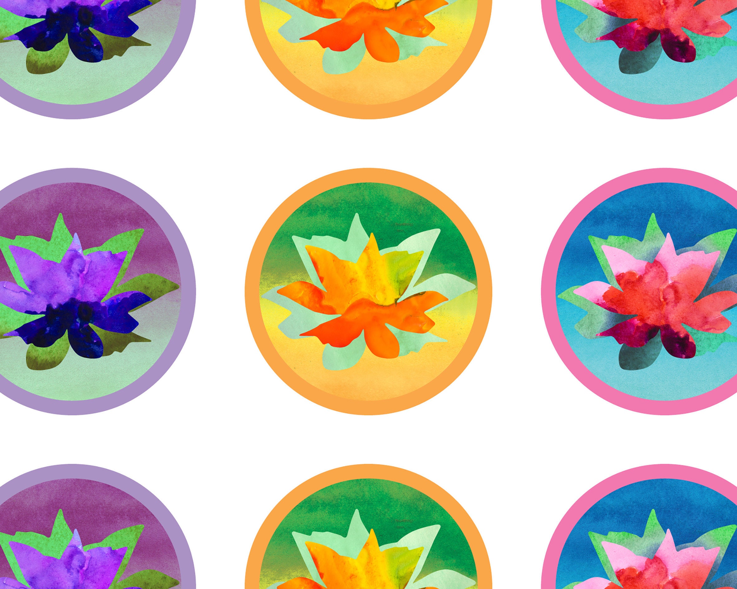 Art & Collectibles Yoga Party Decor Lotus Printable Cupcake Toppers ...