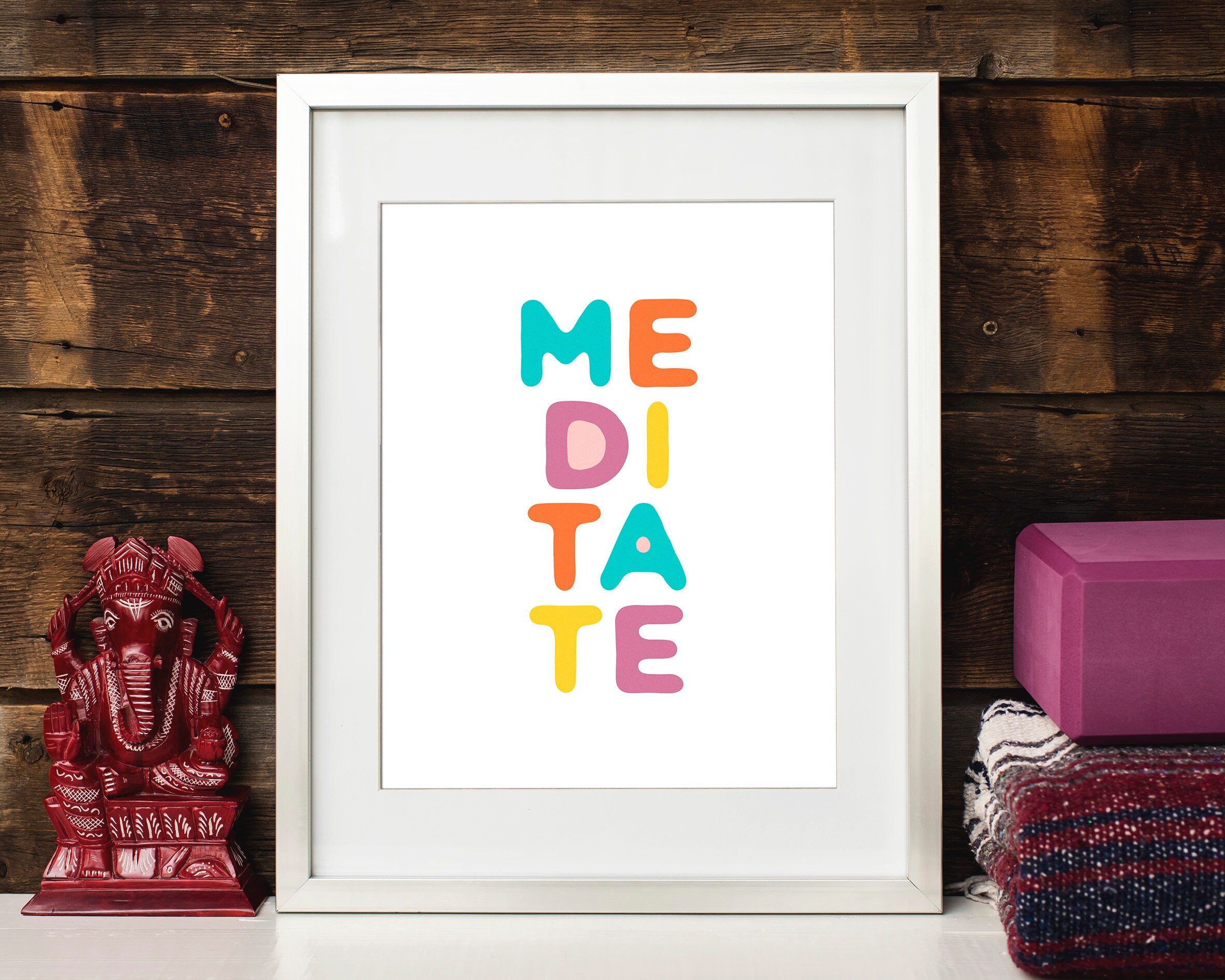 Meditate Poster, Printable Yoga Wall Art - Etsy