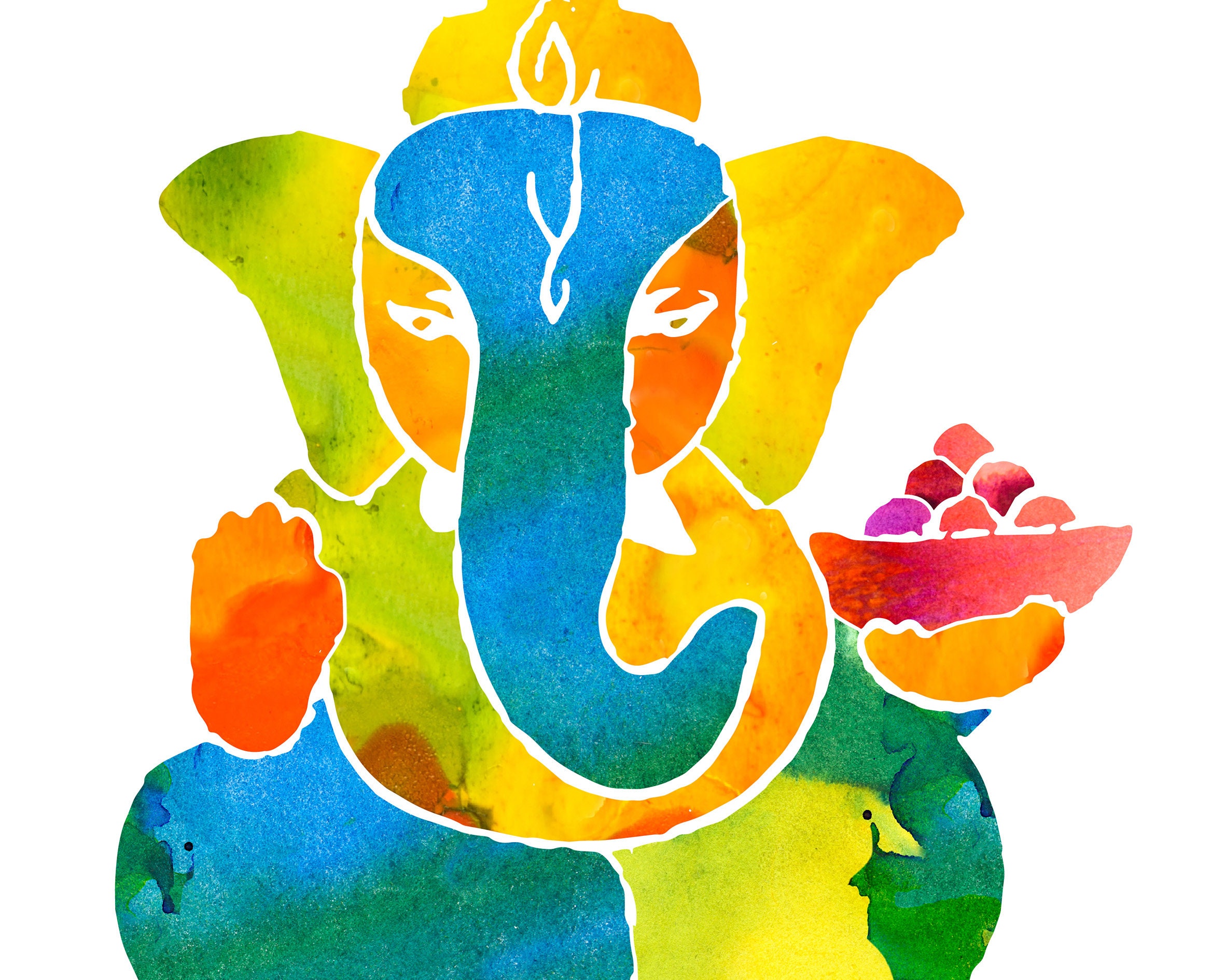 Colorful Lord Ganesha Yoga Print, Instant Download Meditation Poster - Etsy