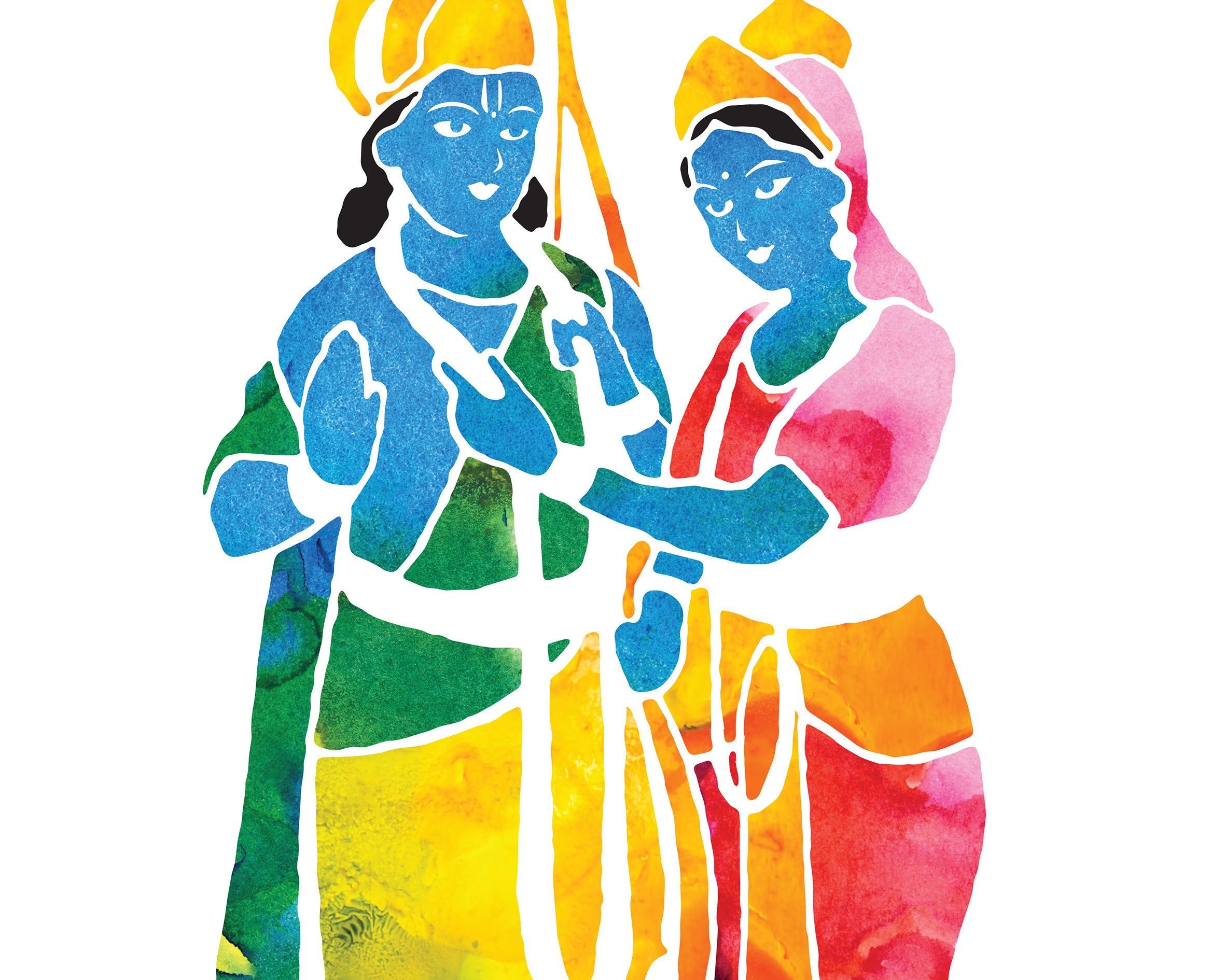 Rama and Sita Hindu Art, Instant Download Meditation Print, Spiritual ...