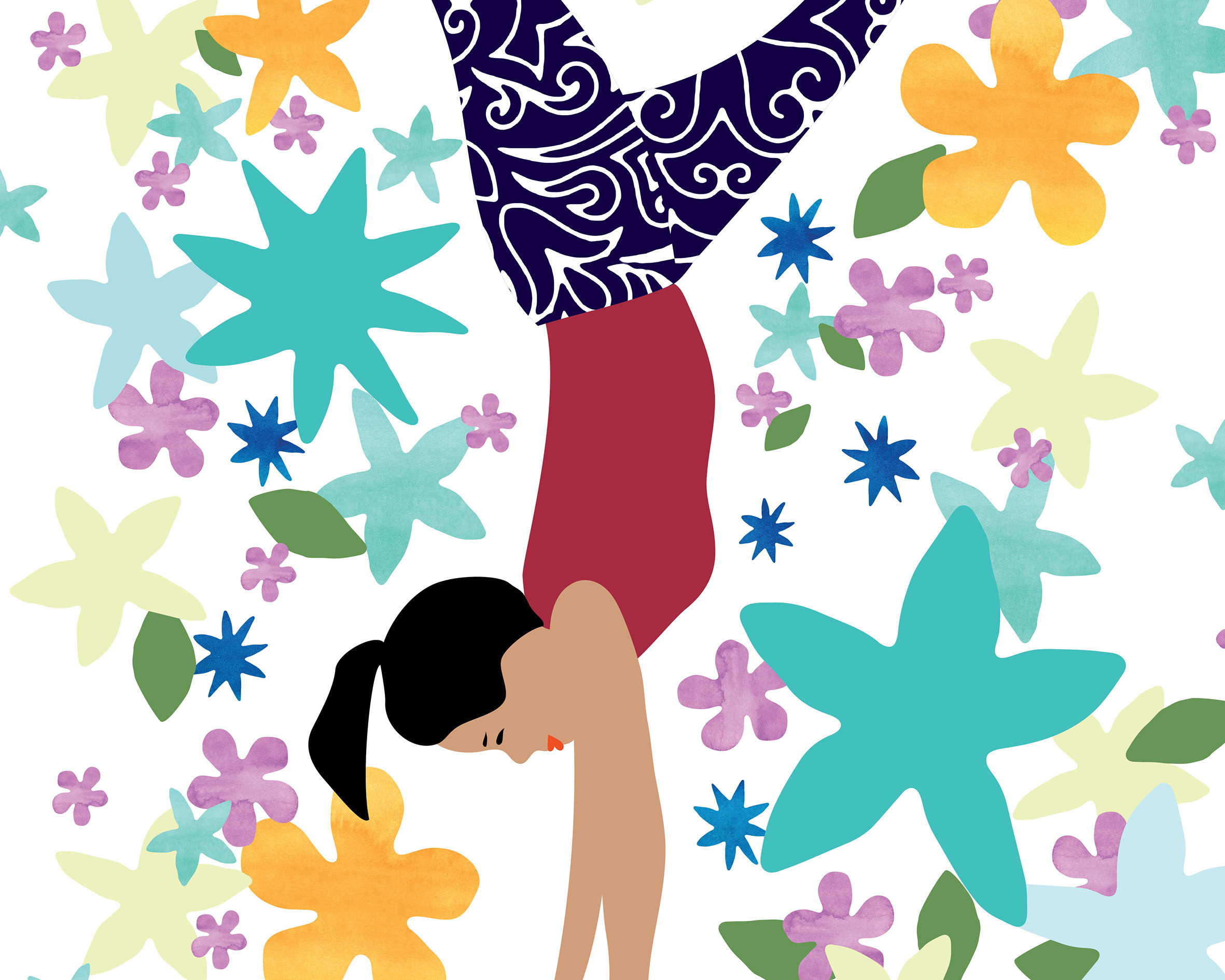 Happy Handstand Yoga Poster, Yoga Pose Print - Etsy