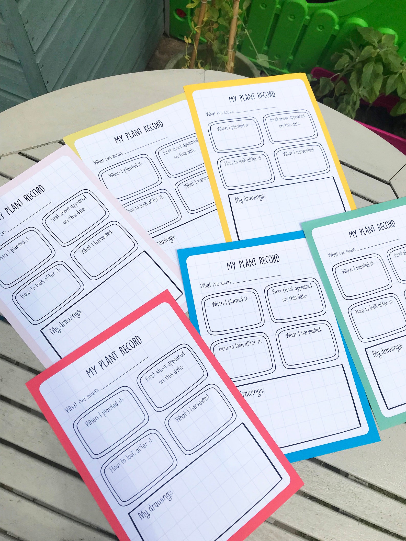 Plant Record | Grow Your Own Flowers Vegetables Record Sheet ...