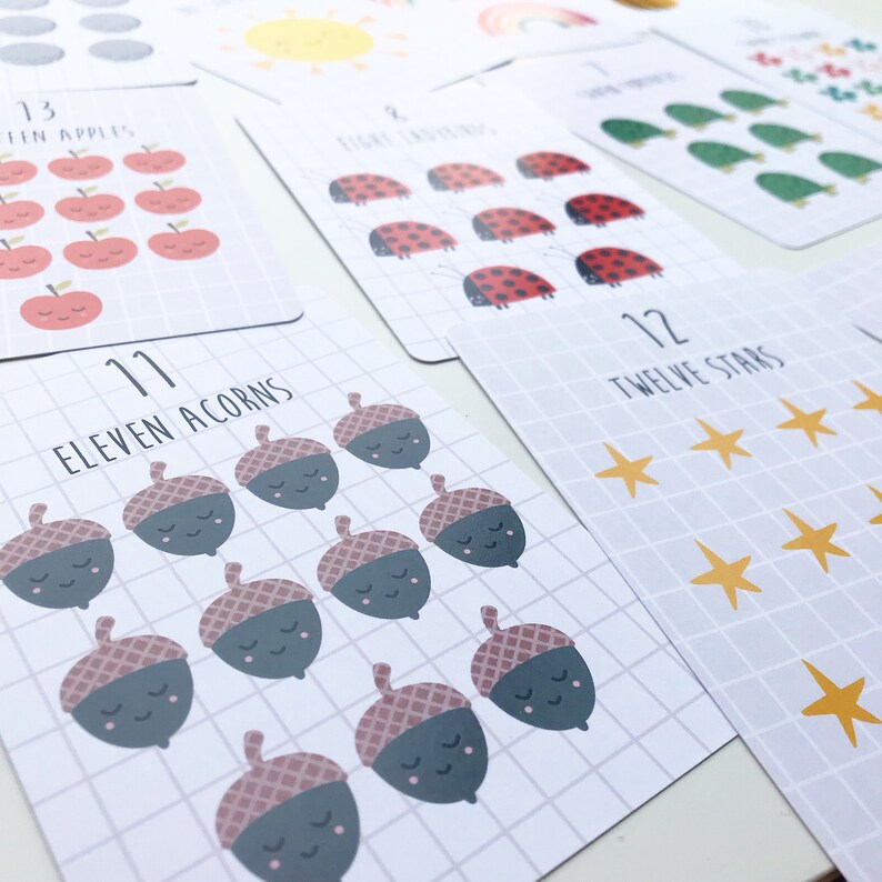 Tarjetas didácticas de números del 1 al 20, recursos educativos de ...