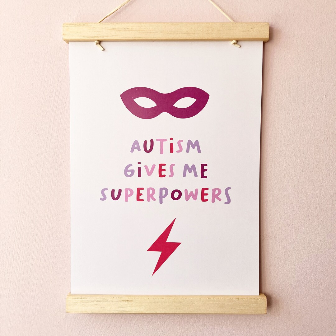 Autism Gives Me Superpowers Print A3, A4 or A5 Print Bedroom Nursery ...