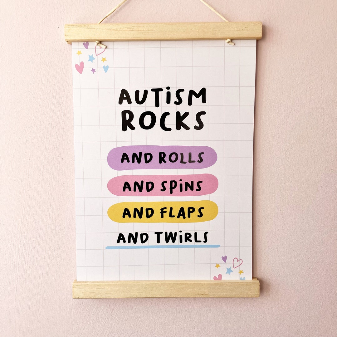 Autism Rocks Print | A3, A4 or A5 Print | Bedroom Nursery Print - Etsy