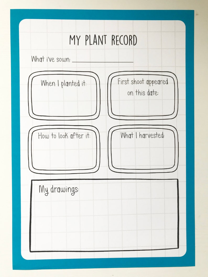 Plant Record | Grow Your Own Flowers Vegetables Record Sheet ...