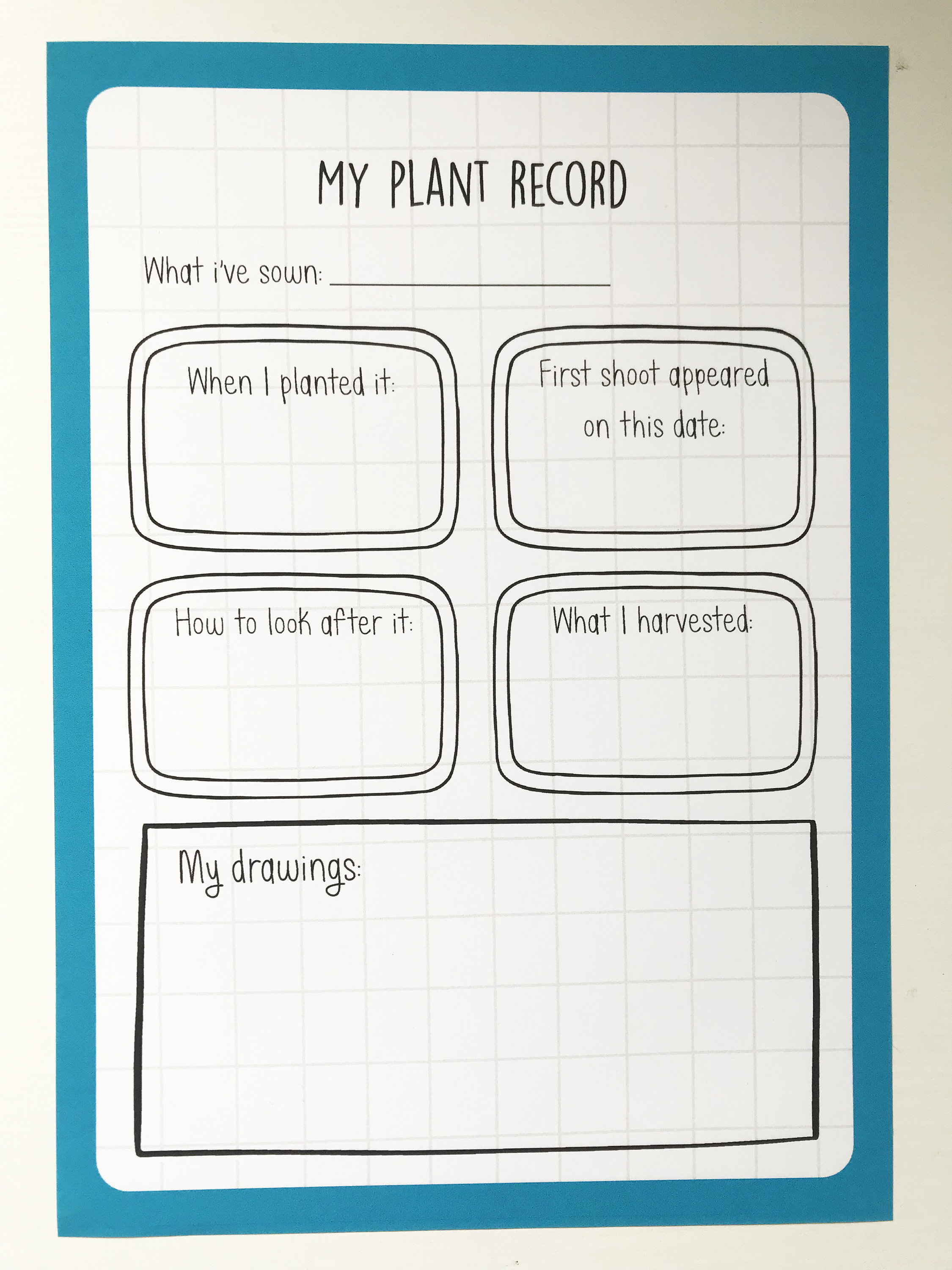 Plant Record | Grow Your Own Flowers Vegetables Record Sheet ...