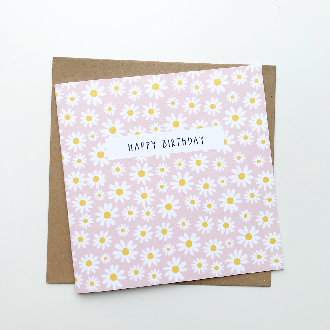 Happy Birthday Daisy Card - Etsy