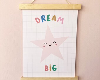 Dream Big Live Bigger PRINTABLE Poster, Rocket, Children Room Decor ...