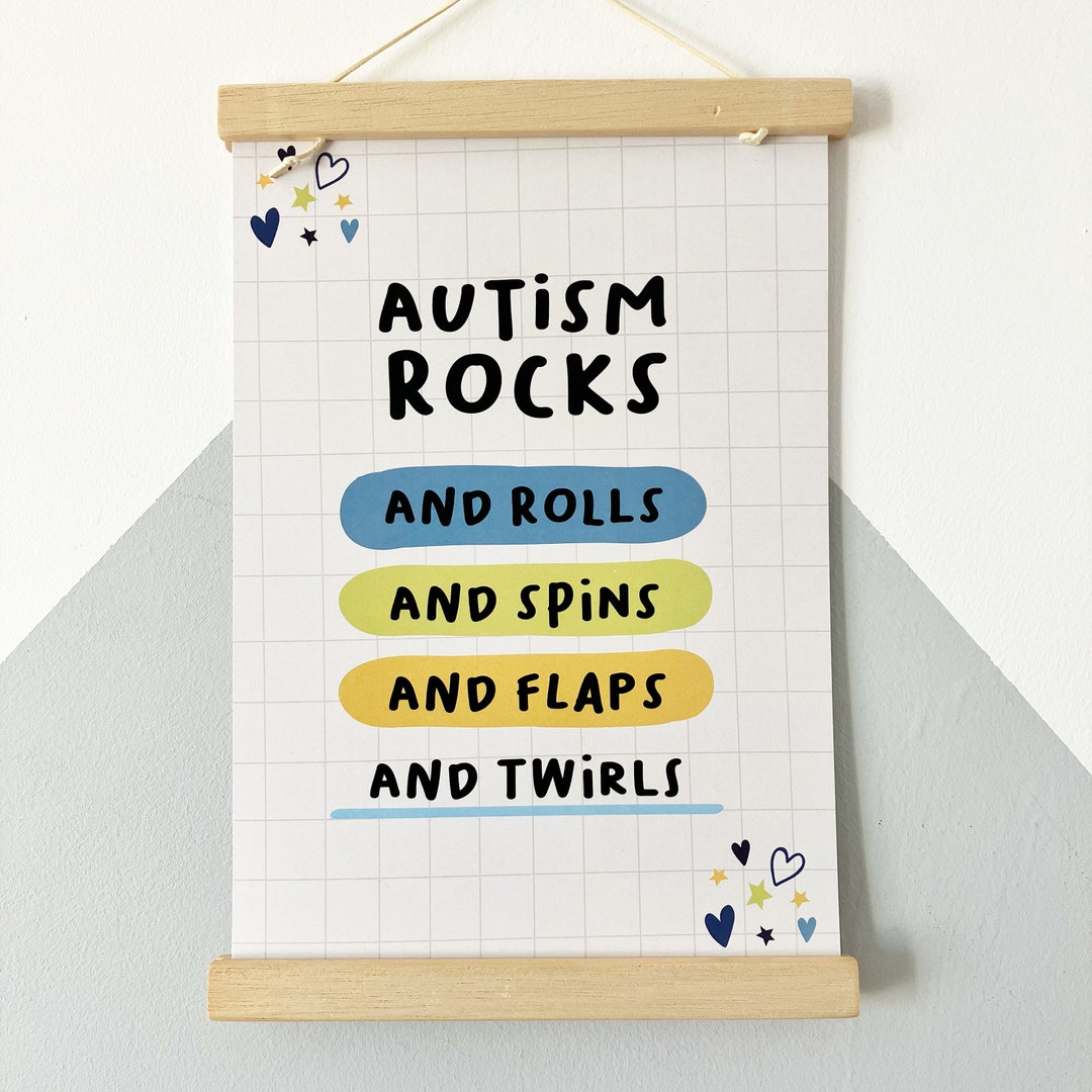 Autism Rocks Print | A3, A4 or A5 Print | Bedroom Nursery Print - Etsy UK