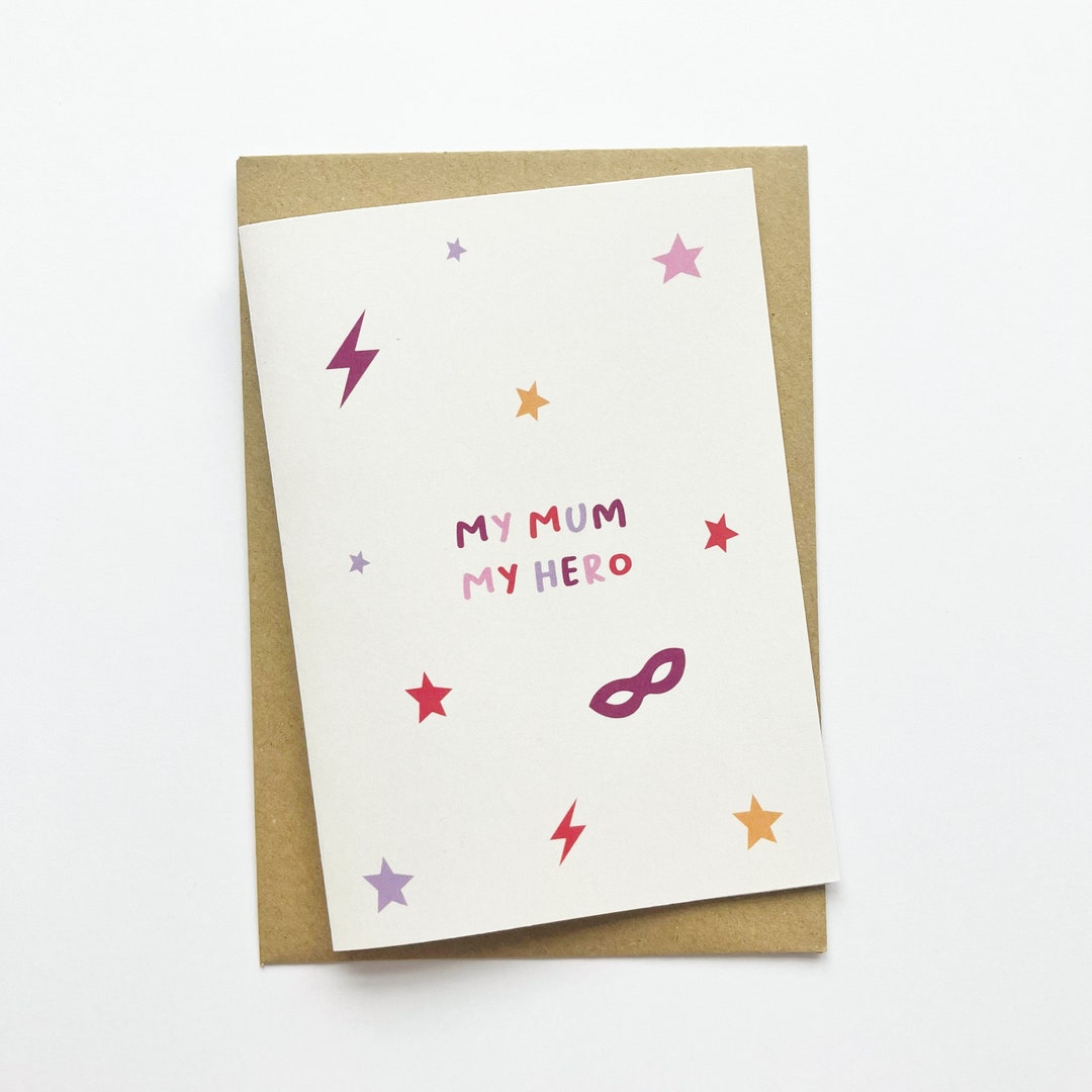 My Mum My Hero Best Mum Super Hero Card Birthday Card Mothers Day Card ...