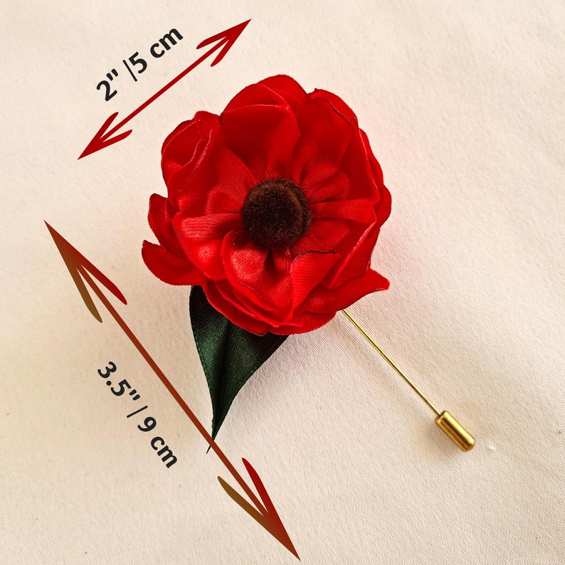 Elegant Handmade Poppy Pin Perfect Groomsmen Lapel - Etsy