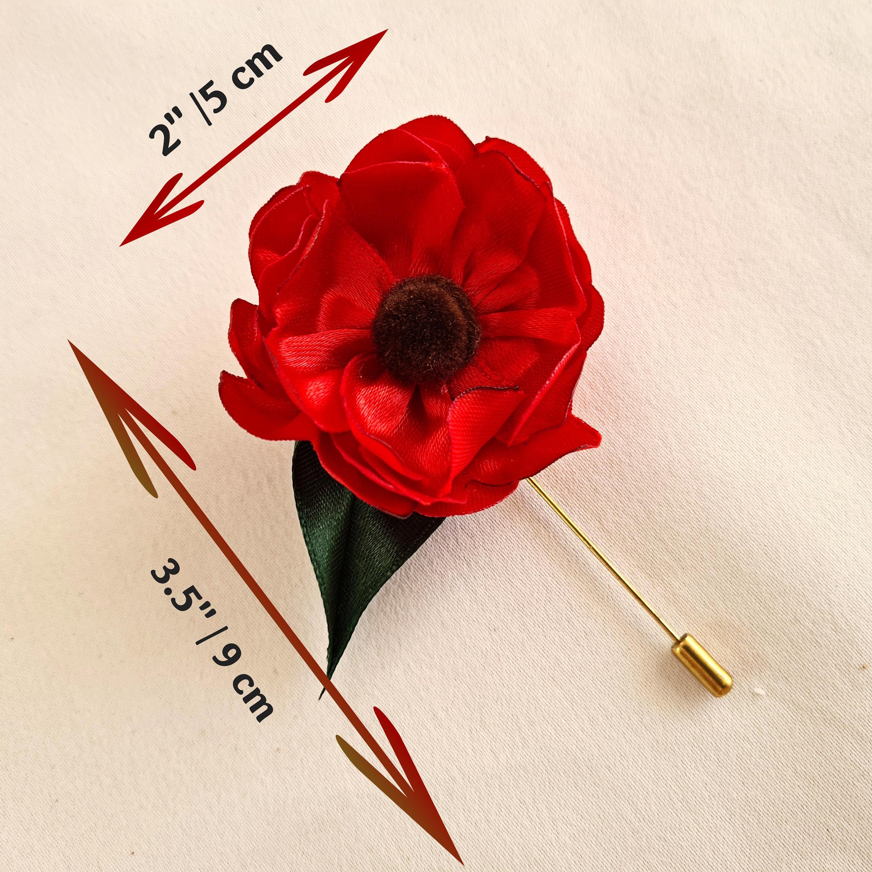 Elegant Handmade Poppy Pin Perfect Groomsmen Lapel - Etsy