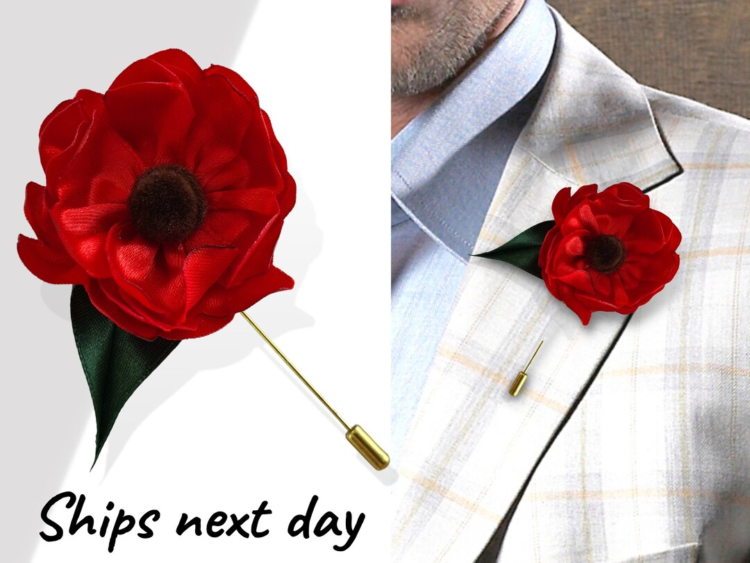 Elegant Handmade Poppy Pin Perfect Groomsmen Lapel - Etsy