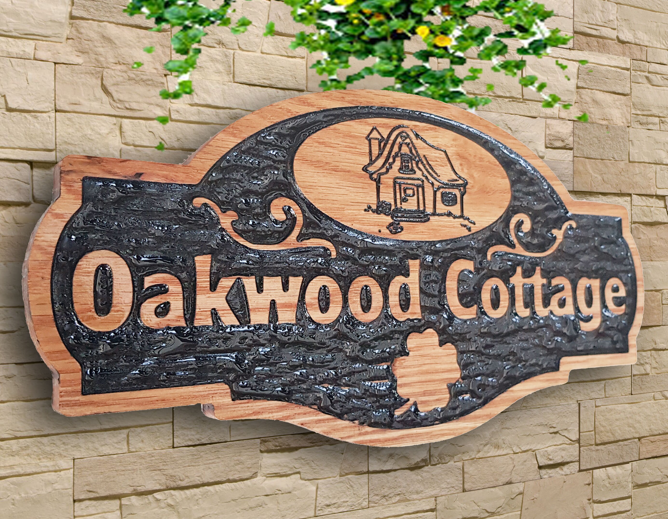 Personalized Oak Carved Wooden House Name Sign Home Address - Etsy UK