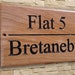 Personalised Oak House Number Name Sign Carved Engraved Outdoor Wooden ...