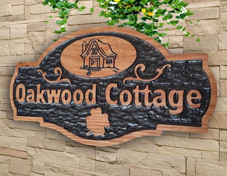 Personalized Oak Carved Wooden House Name Sign Home Address - Etsy UK