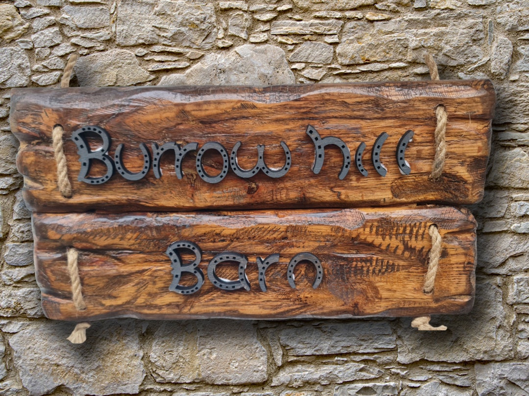 Personalised Oak Door Sign ,outdoor House Plaque,rustic Barn Sign,farm ...