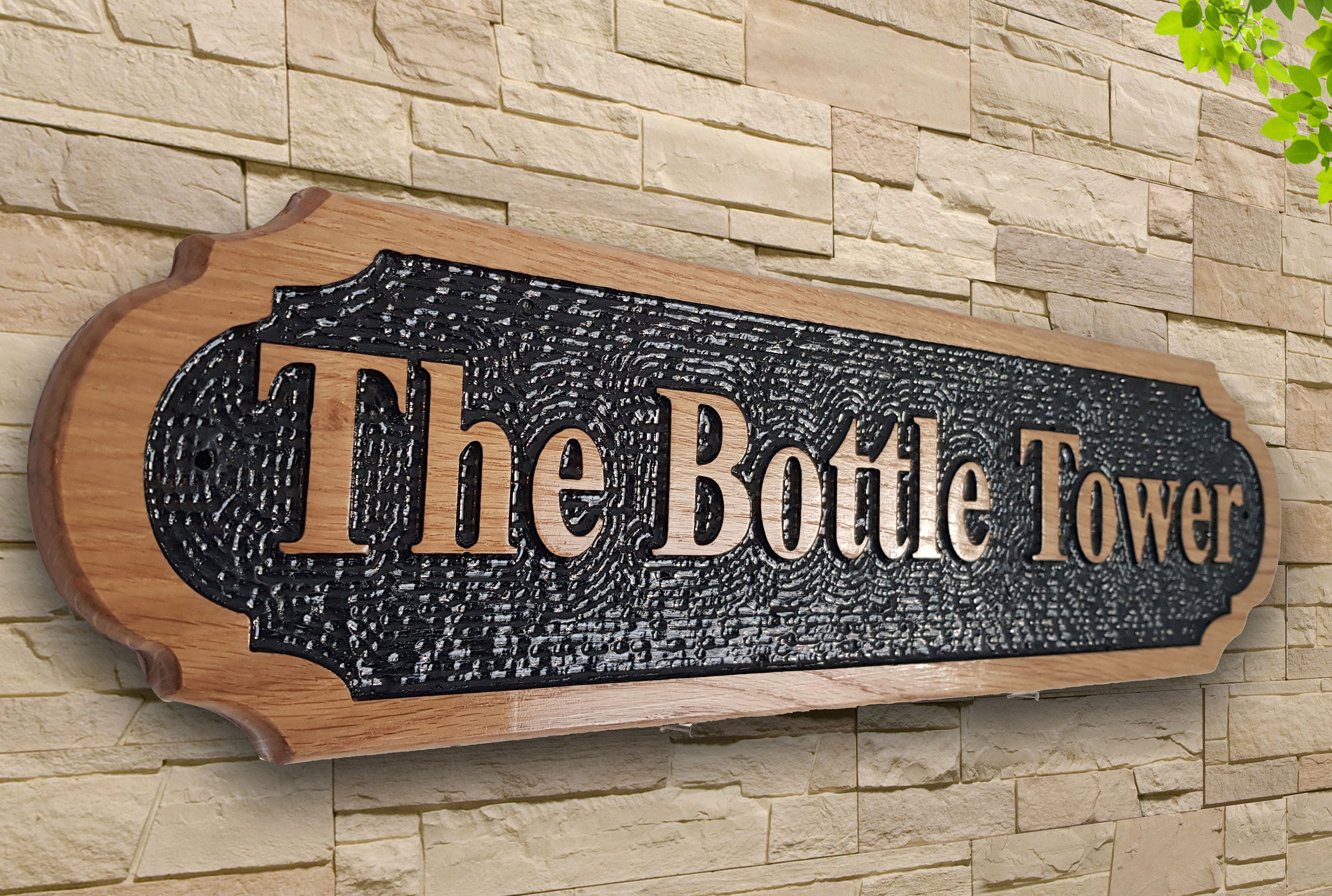 Personalised Carved Wooden Oak Custom Address Sign House Name | Etsy