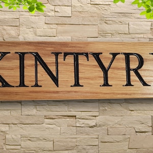 Personalised Oak House Sign,carved, Custom Engraved Outdoor Wooden Name ...