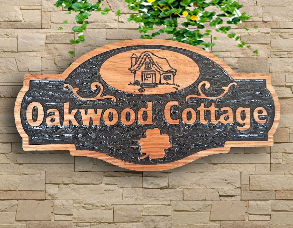 Personalized Oak Carved Wooden House Name Sign Home Address - Etsy UK