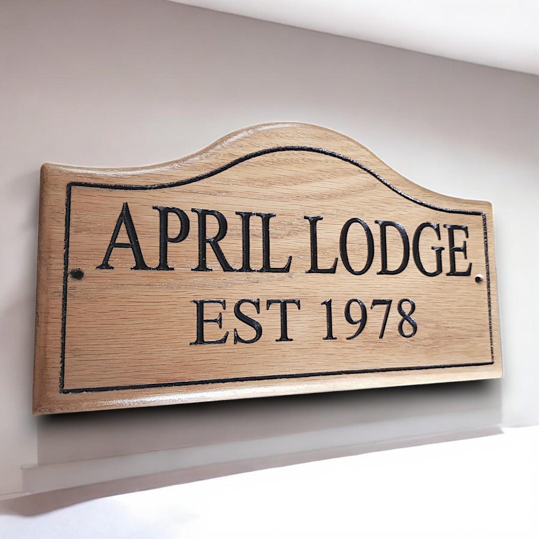 Personalized Oak Wood Sign, Custom Address Wooden Plaque,outdoor House ...