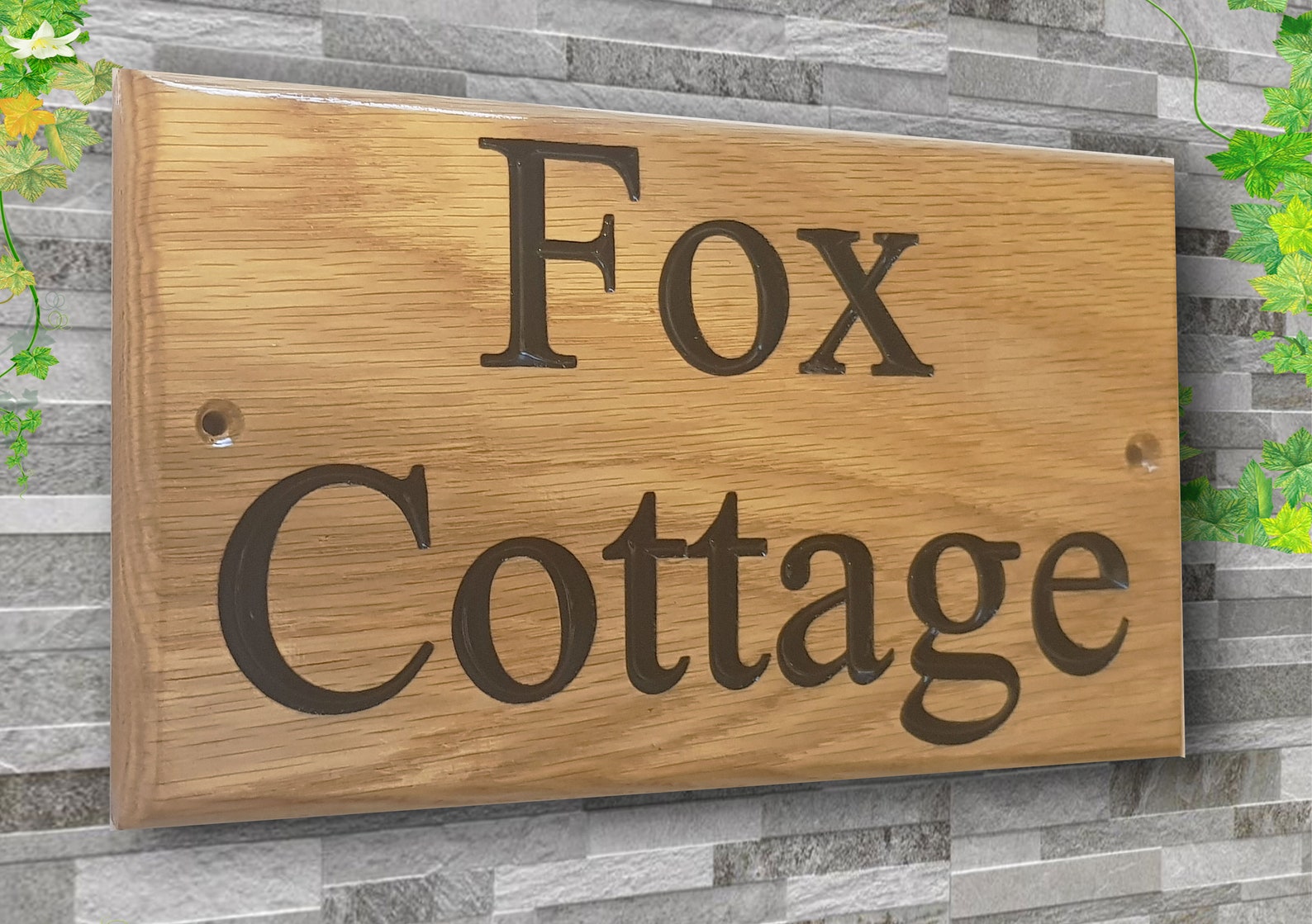 Personalised Oak house signCarvedCustom engraved outdoor | Etsy
