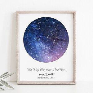 Custom Star Map Personalised Constellation Map Night Sky - Etsy