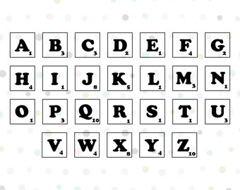 Scrabble font | Etsy