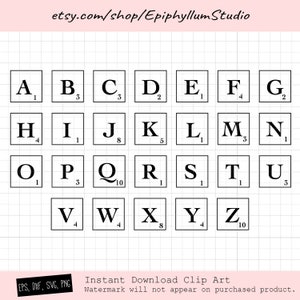 Scrabble Letters SVG, Scrabble Tile SVG, Alphabet SVG, Letters Cut File ...