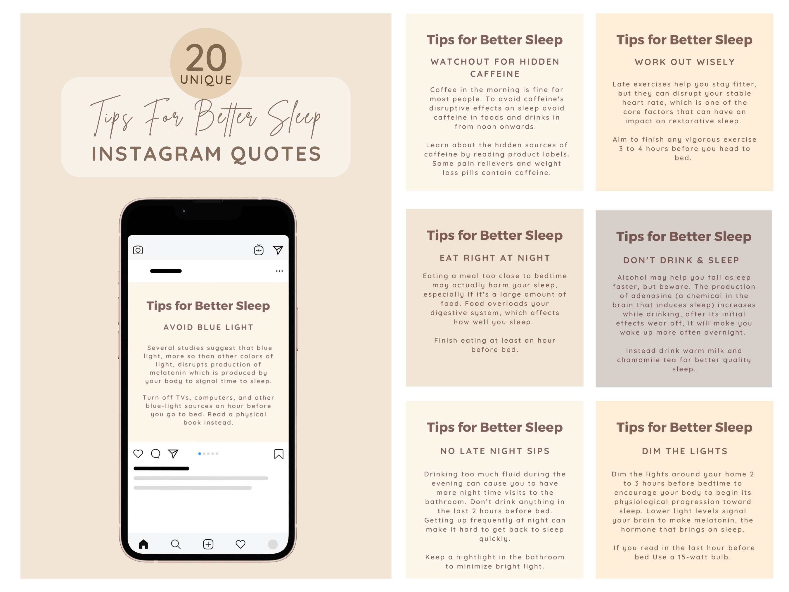 20 Better Sleep Tips for Instagram Ready-made Posts Social - Etsy