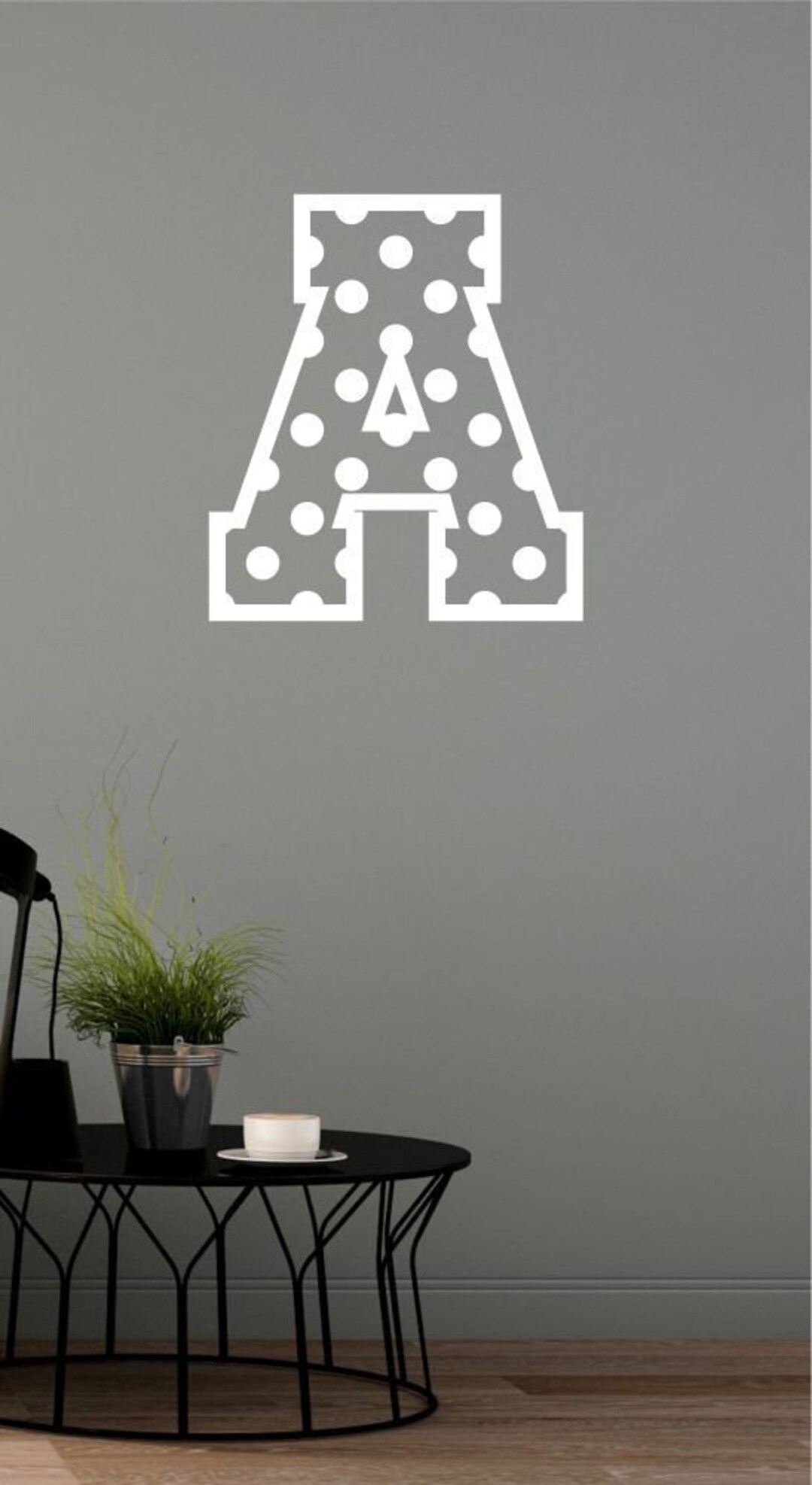 A Letter Monogram Polka Dots Vinyl Wall Art Decal Sticker Home - Etsy