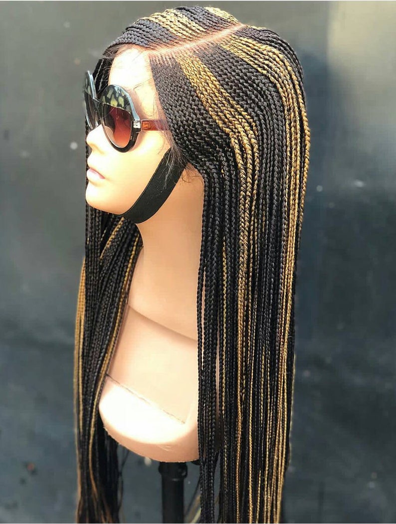 Custommade Corn Row Styled Frontal Lace Human Hair Braided Wig Etsy