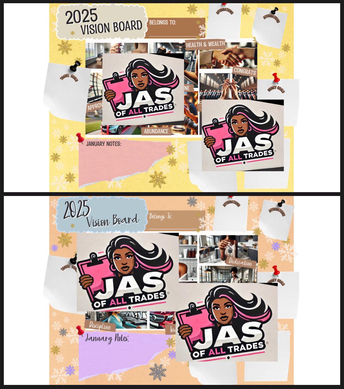 2025 Digital Vision Board Printable Vision Board 2 TEMPLATES January ...