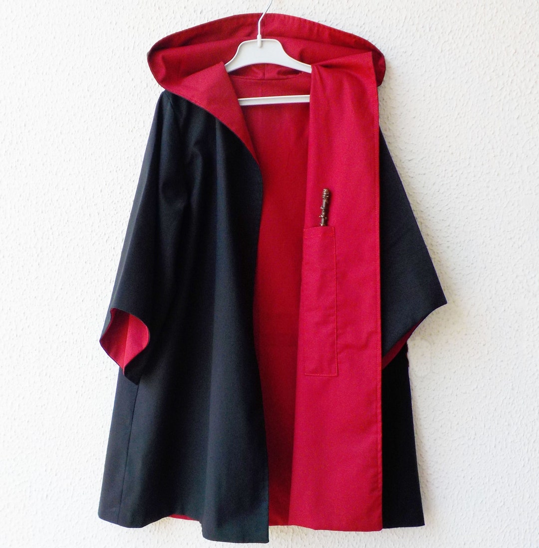 Adult Wizard Robe Fully Lined, Cosplay Hooded Cloak With Sleeve - Etsy