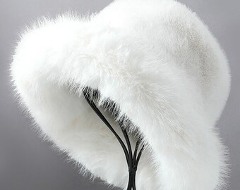 Incredibly Soft Extra Thick Fur Fluffy Fuzzy Bucket Hat -vegan Fur Hat ...