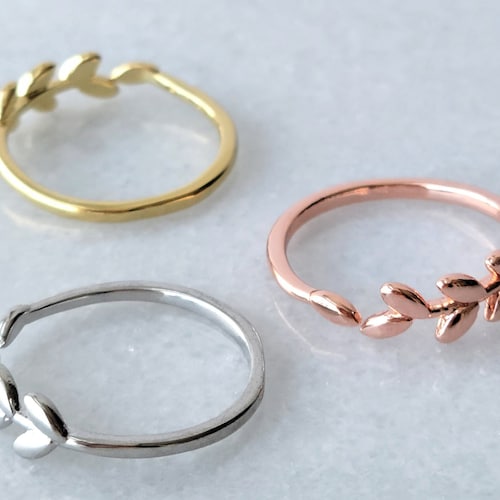 Laurel Wreath Ring Leaf Ring Silver Leaf Ring Adjustable - Etsy