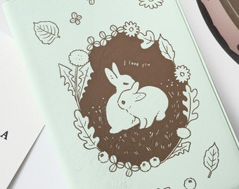 Bunneii Journal A5 Spring Pocket Planner, Kawaii Notebook, Bunny ...
