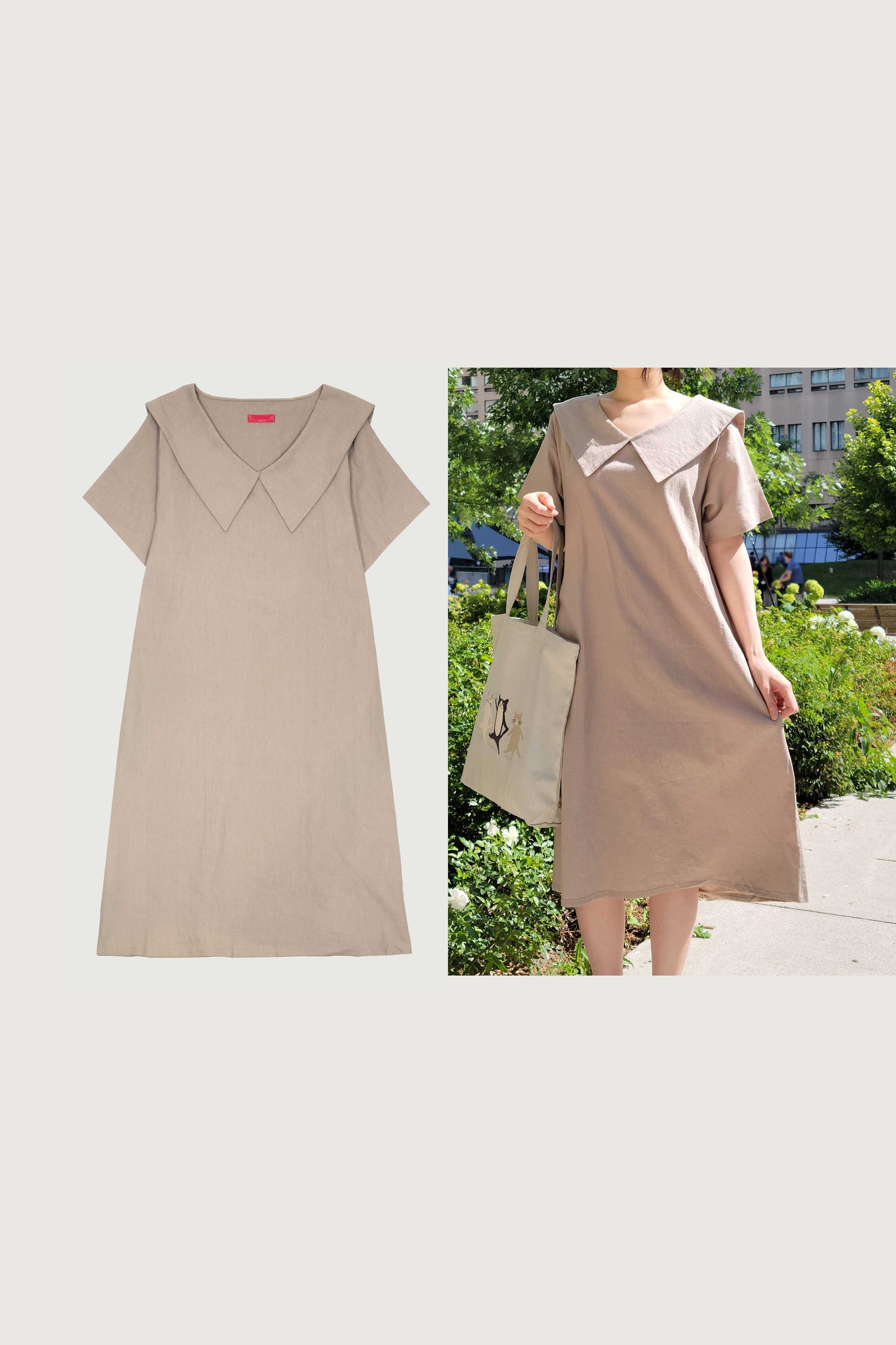 Wide Quaker Collar Linen Dress - Etsy