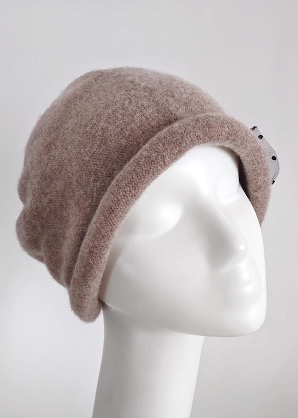 BELLE Cloche, Wool Hat With Mesh Bow & Plush Mink Accent - Etsy