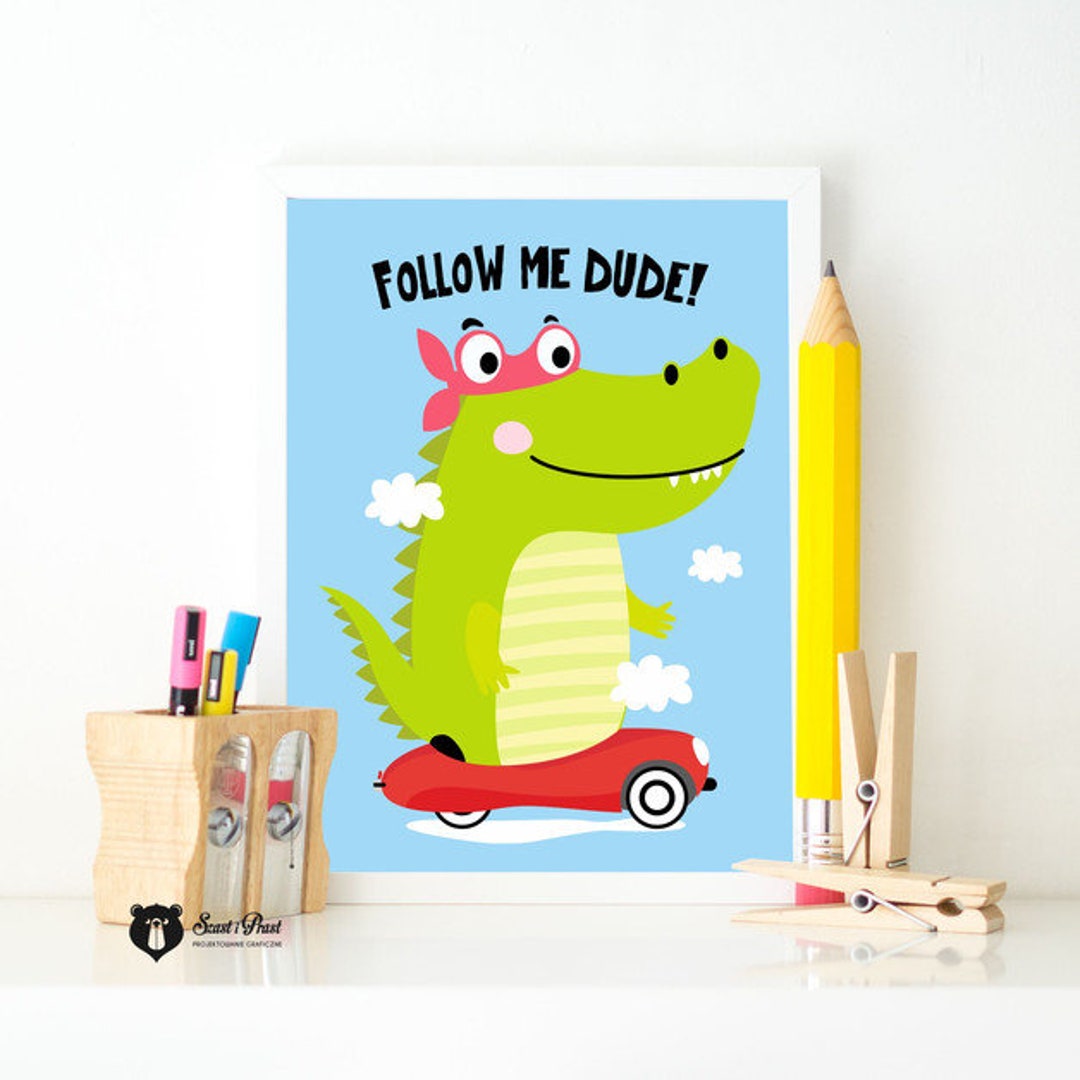 Poster Dude / Crocodile A3 - Etsy