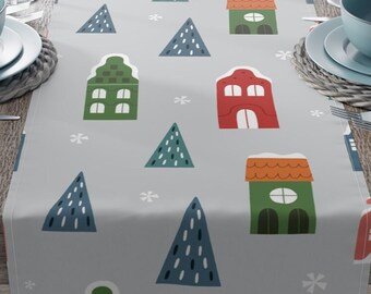 Winter Village Table Runner - Etsy