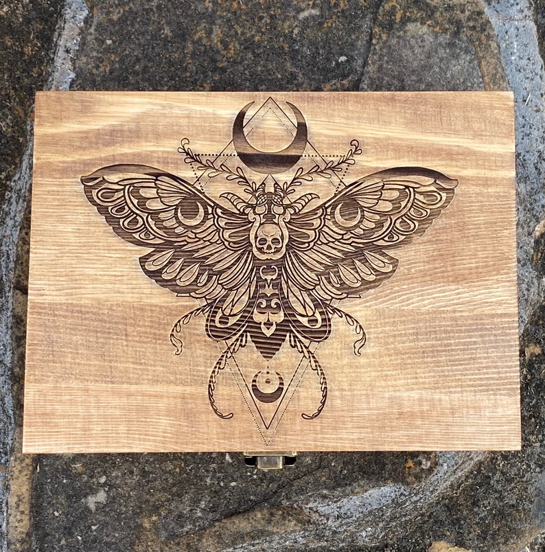 Death Moth Stash Box/death Moth Tarot Card Crystal Box/death | Etsy