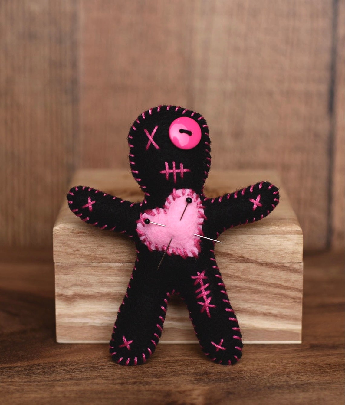 Voodoo Doll/voodoo Patch Doll/black and Pink - Etsy