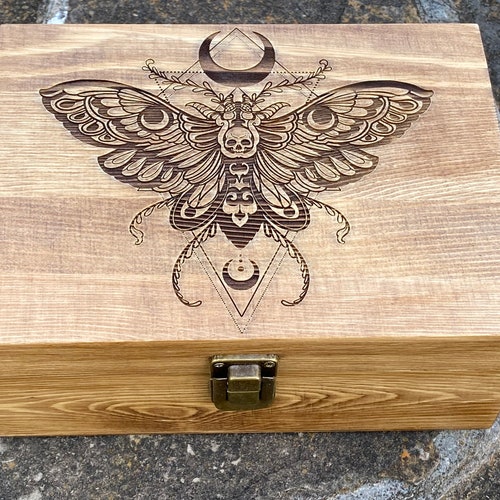 Death Moth Stash Box/death Moth Tarot Card Crystal Box/death | Etsy