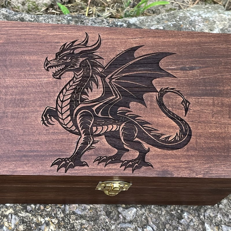 Carved Wood Recipe Box - Etsy
