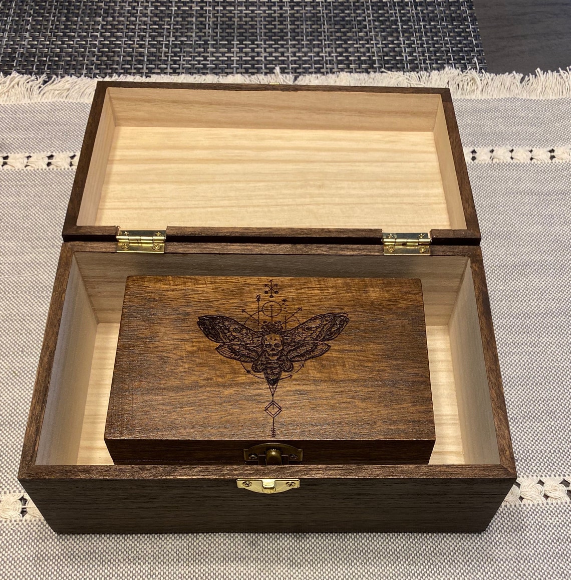 Dragonfly Moon Wood Box/dragonfly Moon Stash Box/keepsake - Etsy