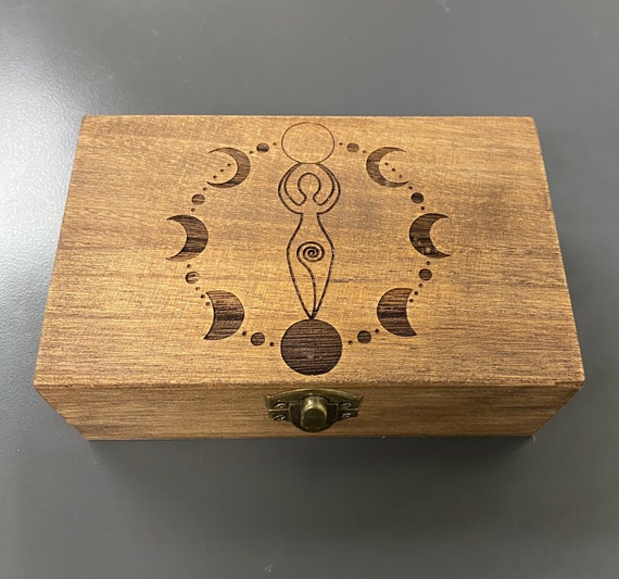 Moon Goddess Wood Box/moon Goddess Stash Box/keepsake - Etsy