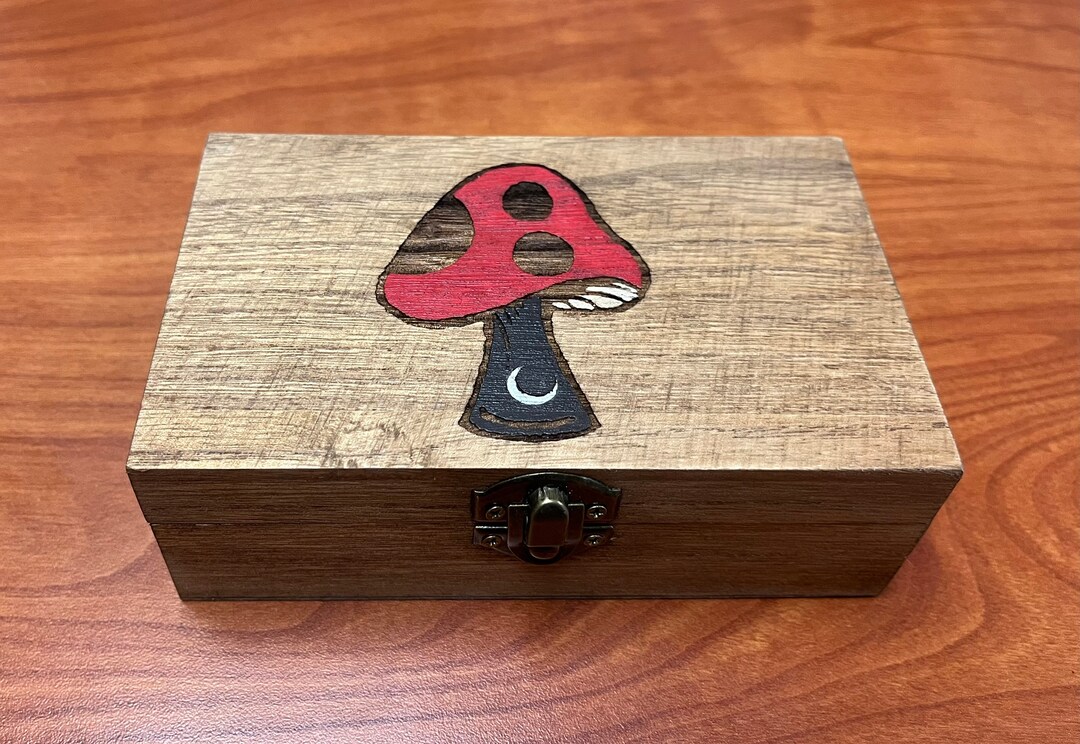 Mystical Mushroom Wood Box/mystical Mushroom Stash Box/keepsake Box ...